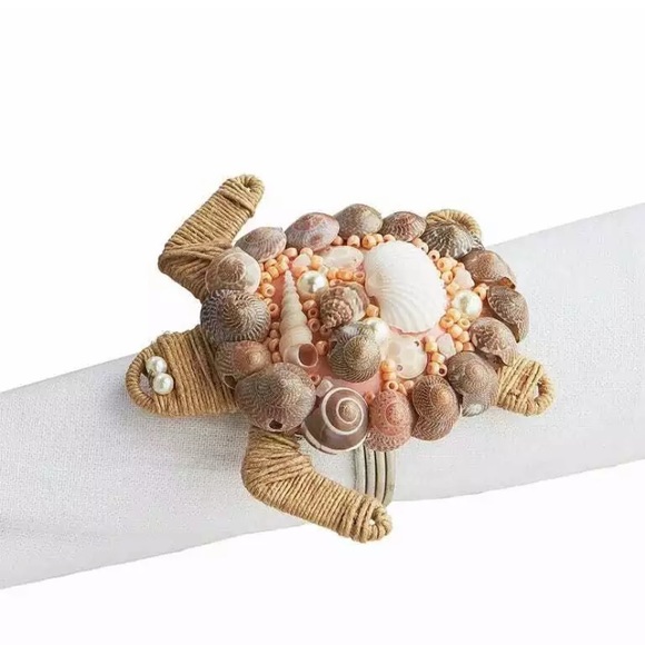 Pier 1 | Dining | Pier Turtle Beaded Shell Napkin Rings Set Of 4 | Poshmark